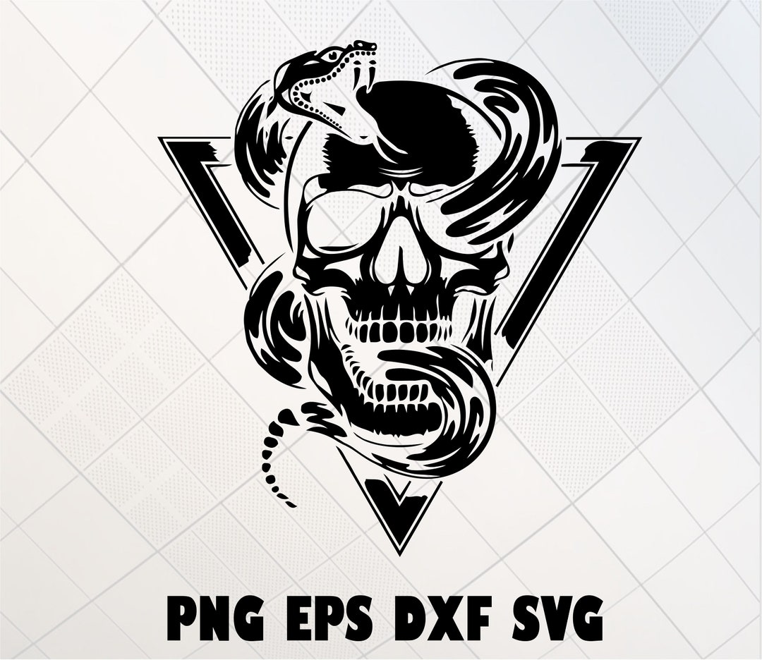 Skull Svg Snake Svg Snake Silhouette Snake Cut File Skull - Etsy UK