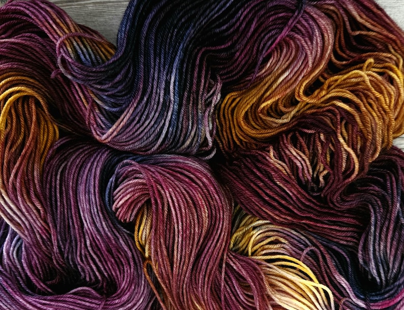 Autumn Twilight Hand Dyed Yarn on Extrafine Superwash Merino - Etsy
