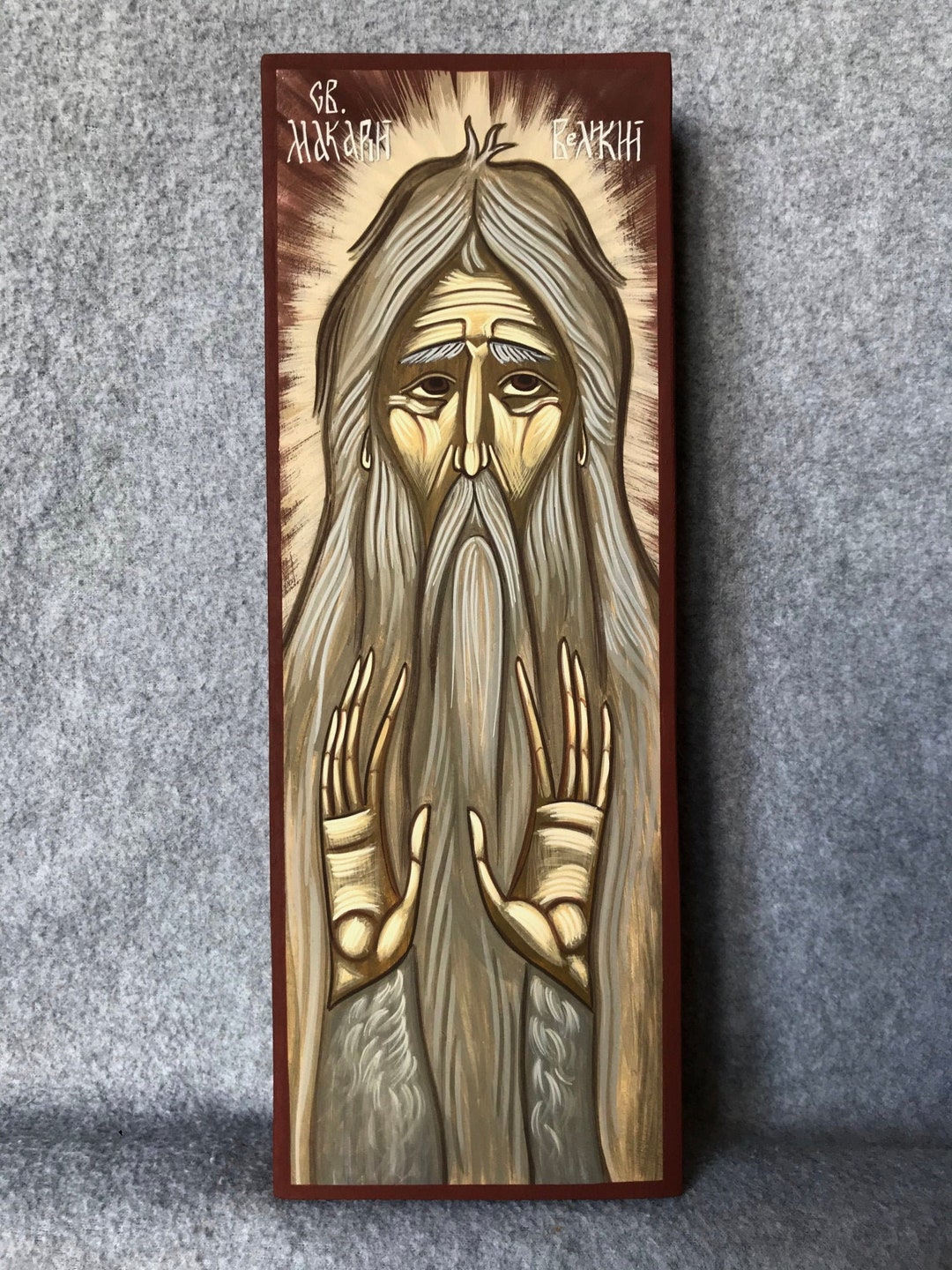 Macarius the Great, Macarius of Egypt, Hand Painted Orthodox Icon ...