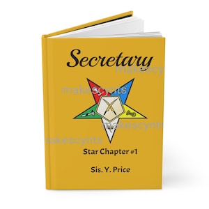Order of the Eastern Star Secretary Journal, Custom Print Notepad ...