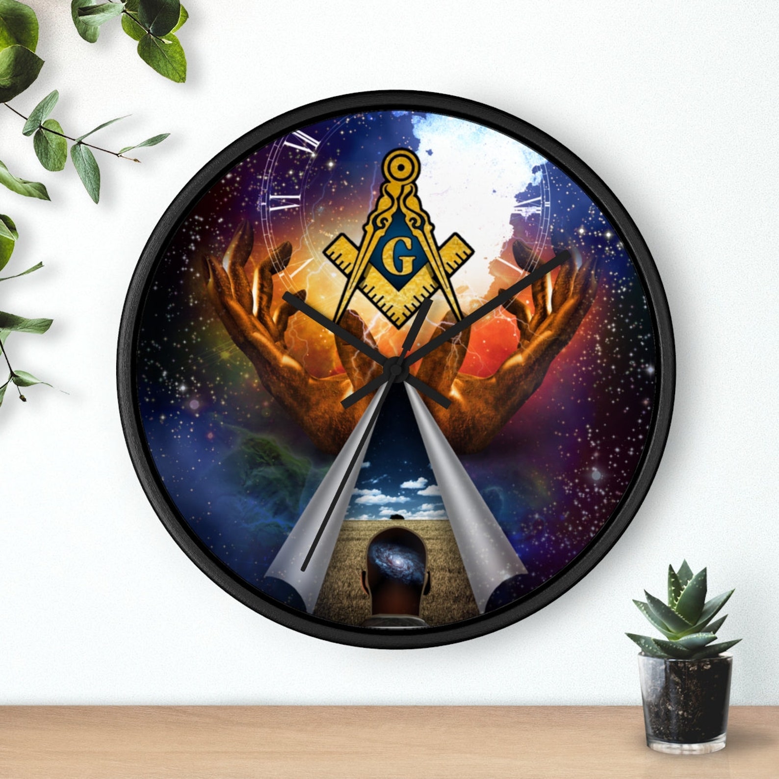 Masonic Wall Clock Freemason Symbol Round 10' Clock - Etsy