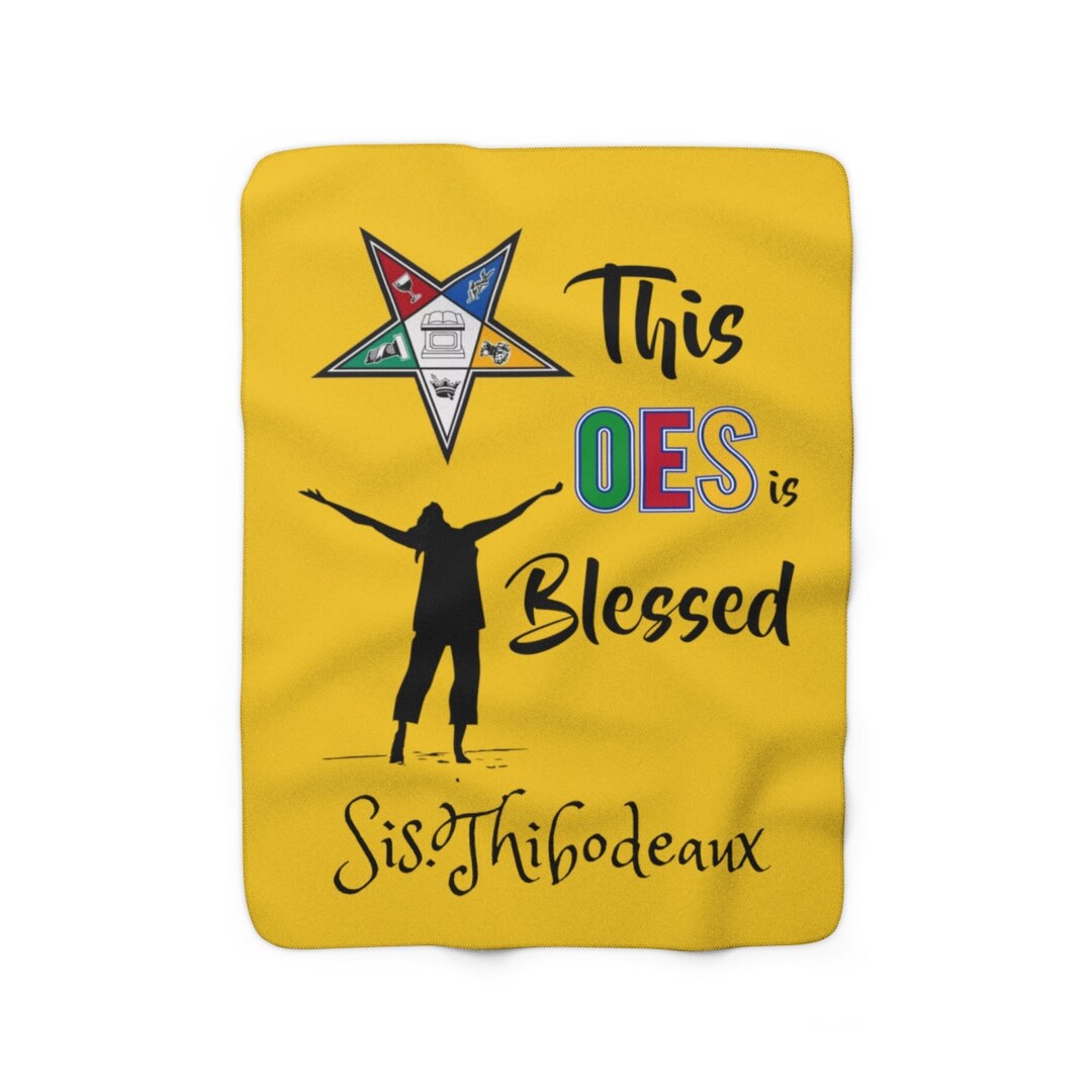 OES Sherpa Fleece Blanket Order of Eastern Star Throw Blanket This OES ...
