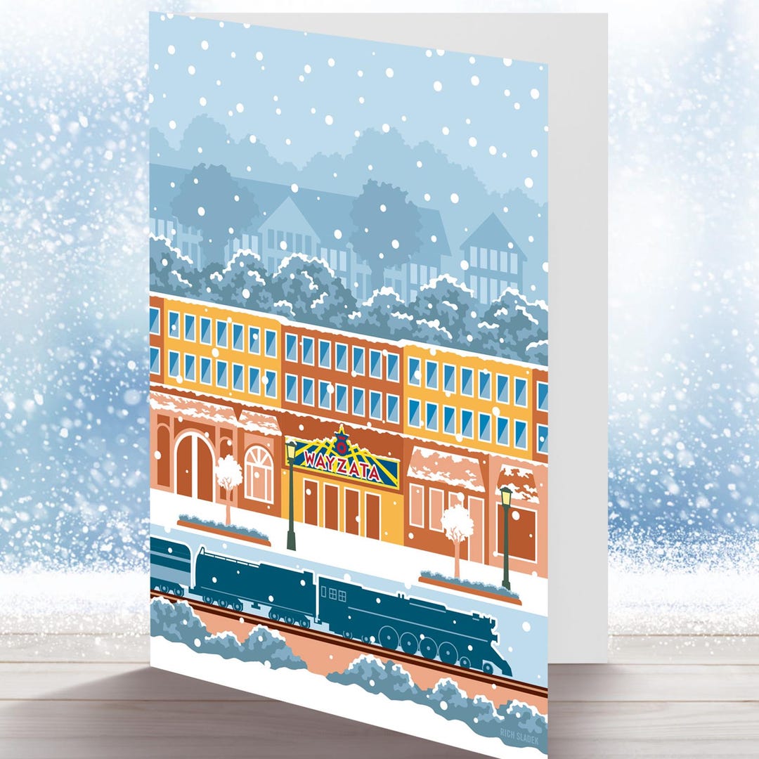 Wayzata Lake Street, Winter Scene, Lake Minnetonka Greeting Card - Etsy