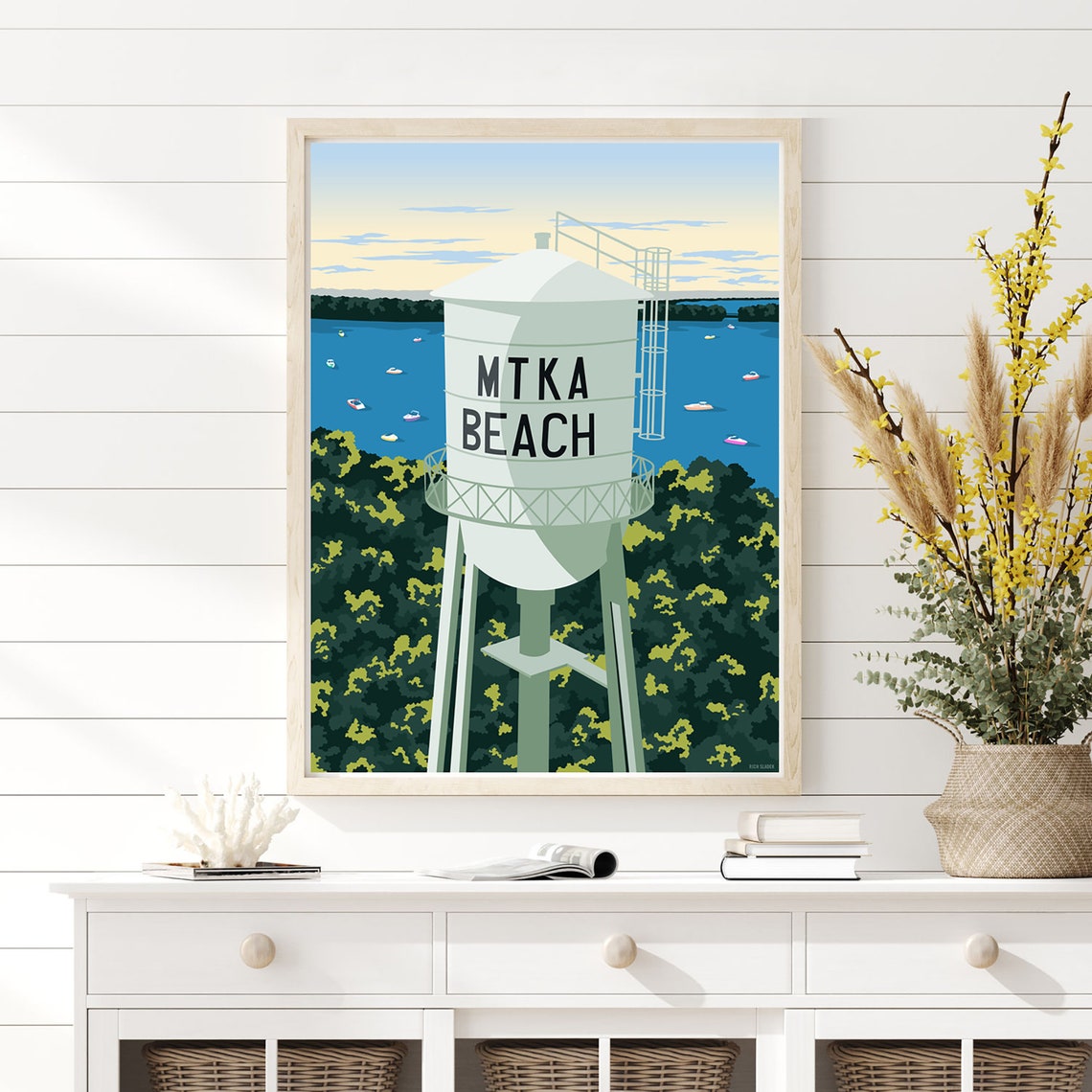 Minnetonka Beach, Lake Minnetonka Poster by Rich Sladek (frame Not ...
