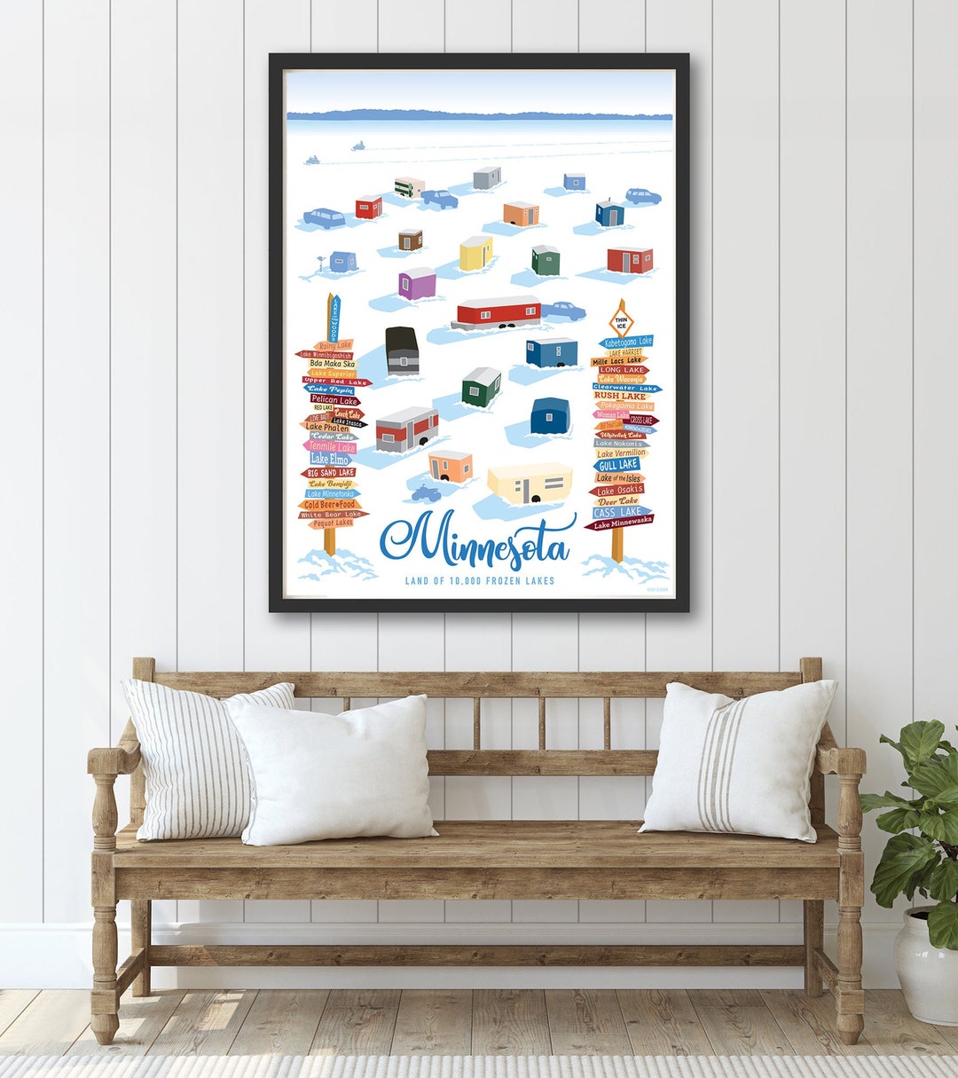 Fish Houses, Minnesota Poster by Rich Sladek (frame Not Included) - Etsy