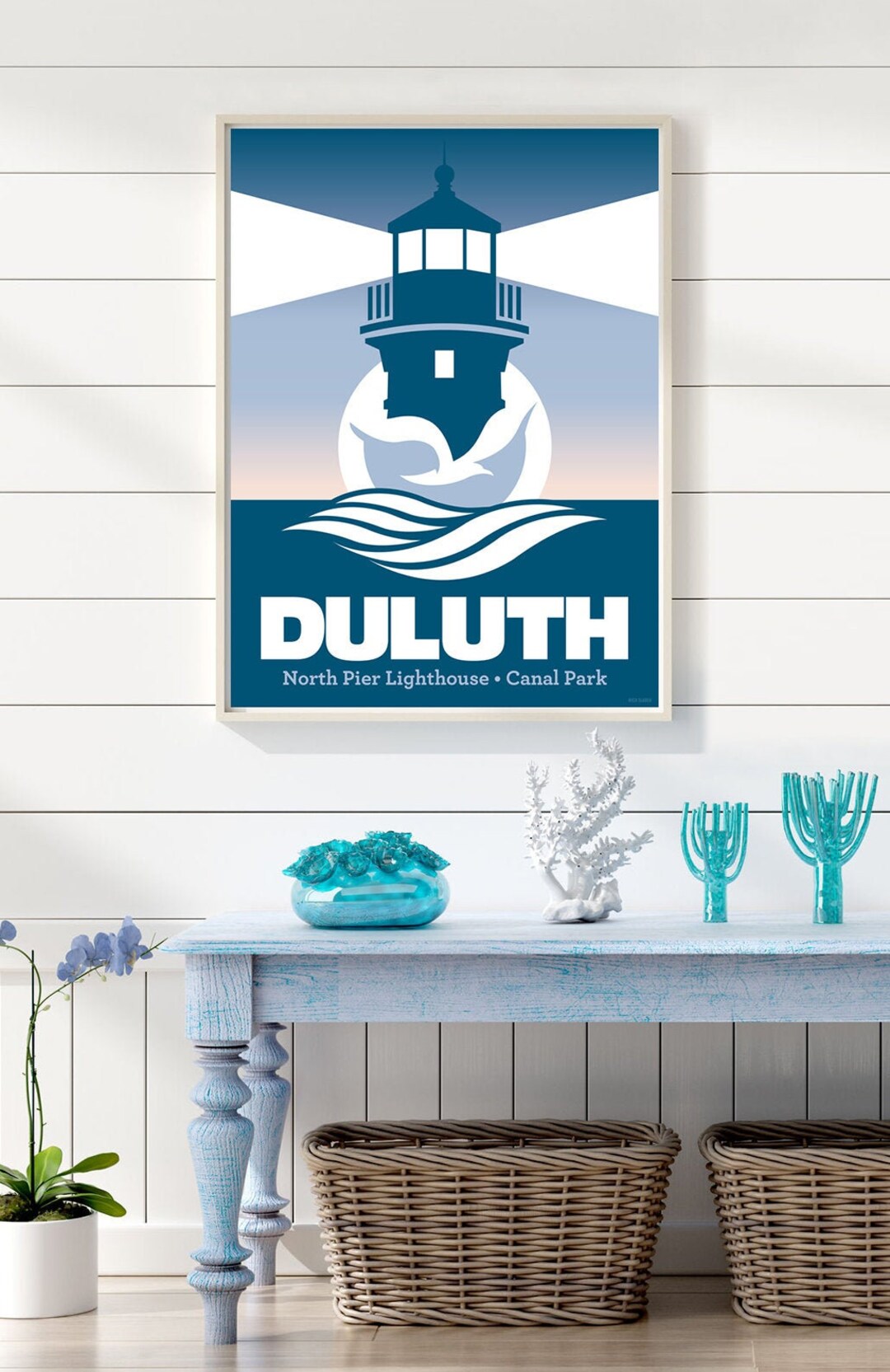 Duluth North Pier Lighthouse, Canal Park Poster by Rich Sladek (frame ...