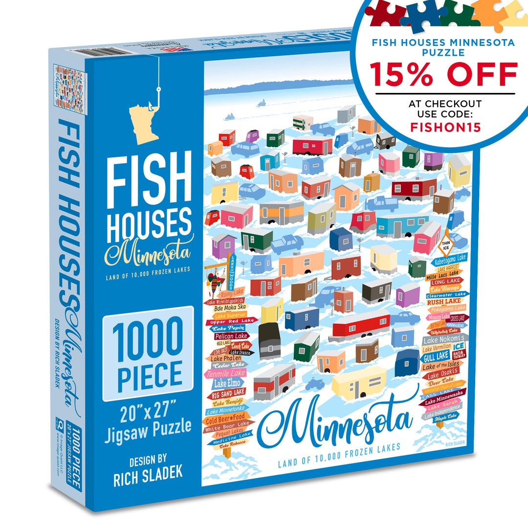 Fish Houses Minnesota 1000 Piece Puzzle Design by Rich Sladek - Etsy