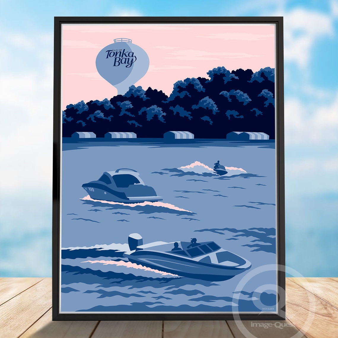 Tonka Bay, Lake Minnetonka Boating Poster by Rich Sladek frame Not ...