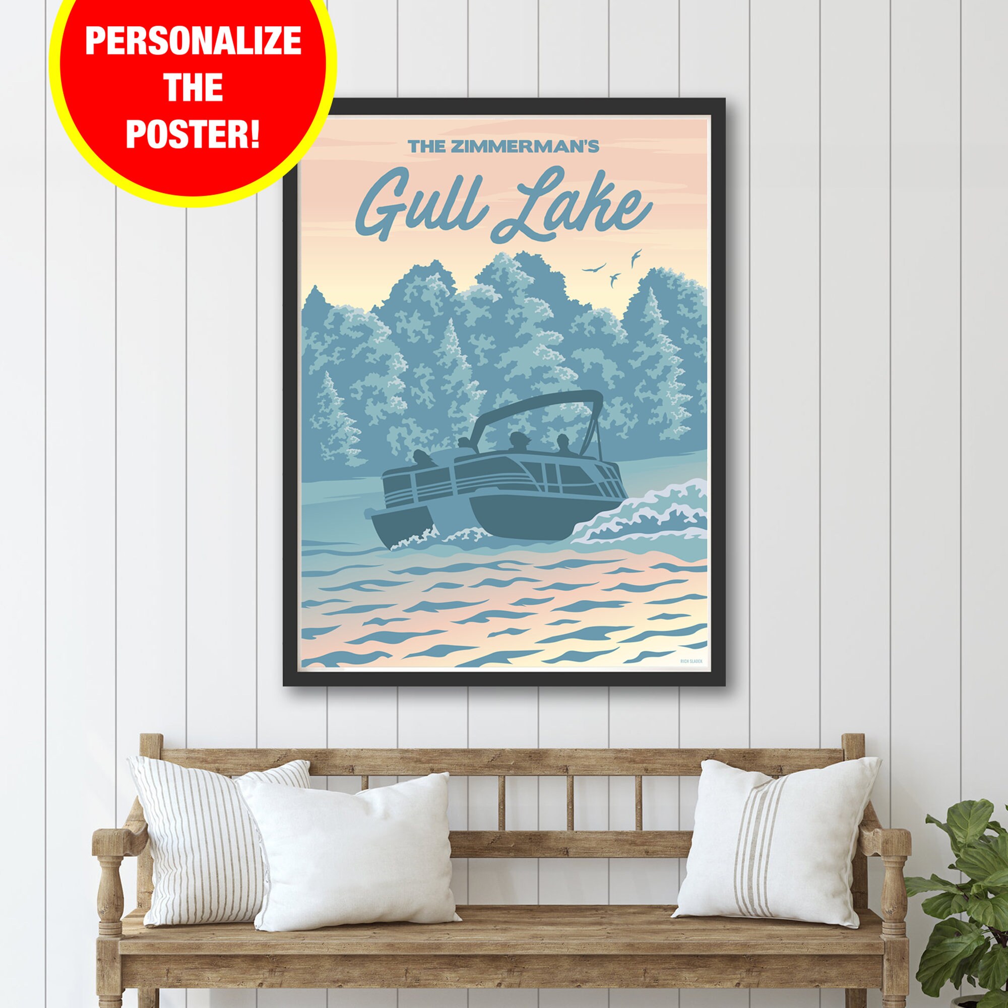 Pontoon, Boating Poster by Rich Sladek (frame Not Included) - Etsy