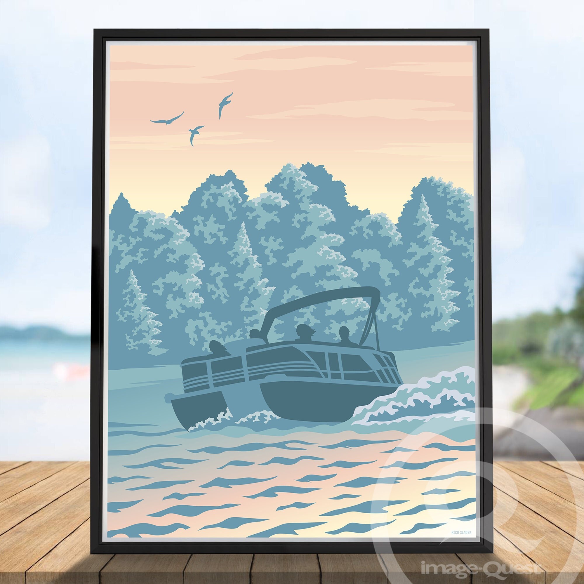 Pontoon Boating Poster by Rich Sladek frame Not Included - Etsy