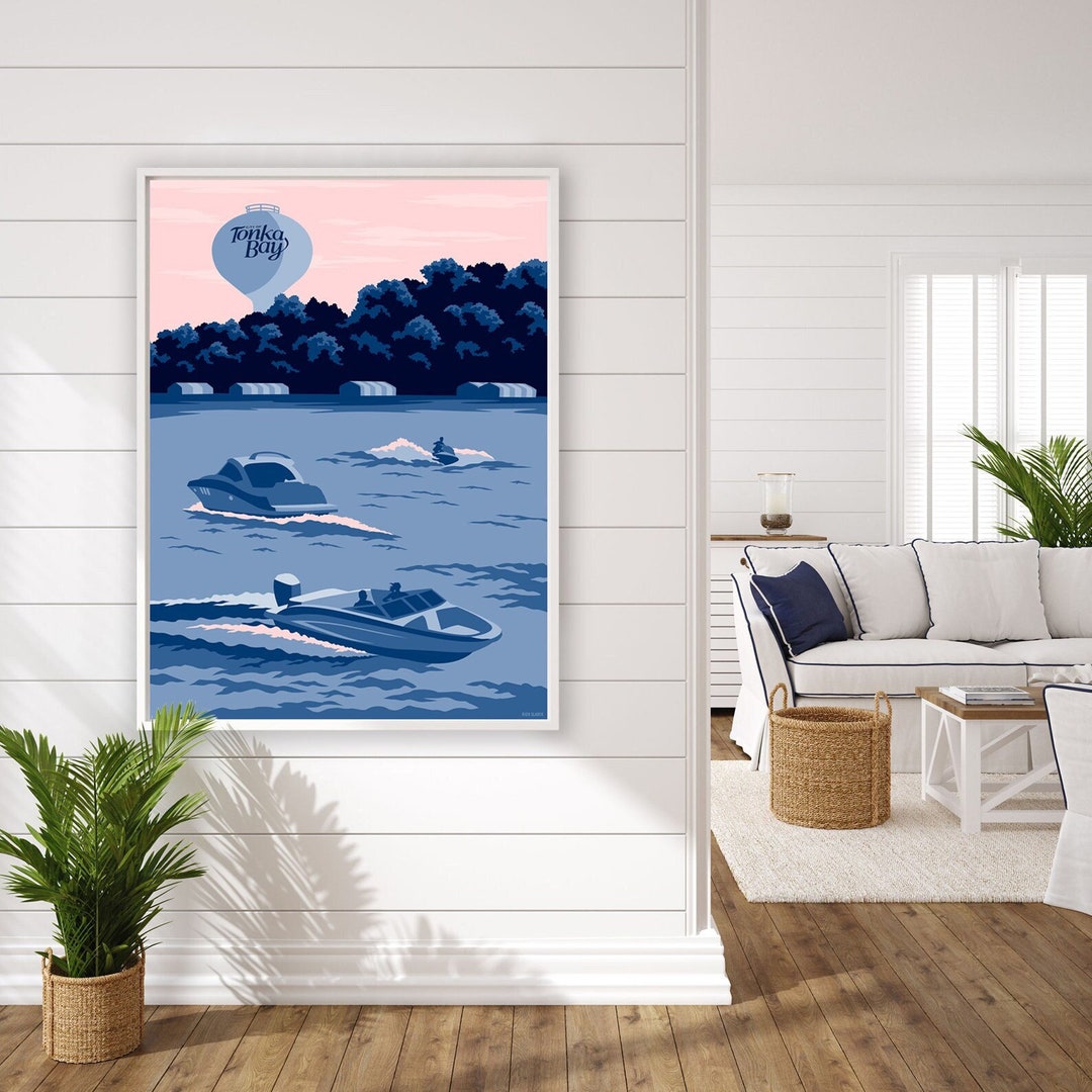 Tonka Bay, Lake Minnetonka Boating Poster by Rich Sladek (frame Not ...