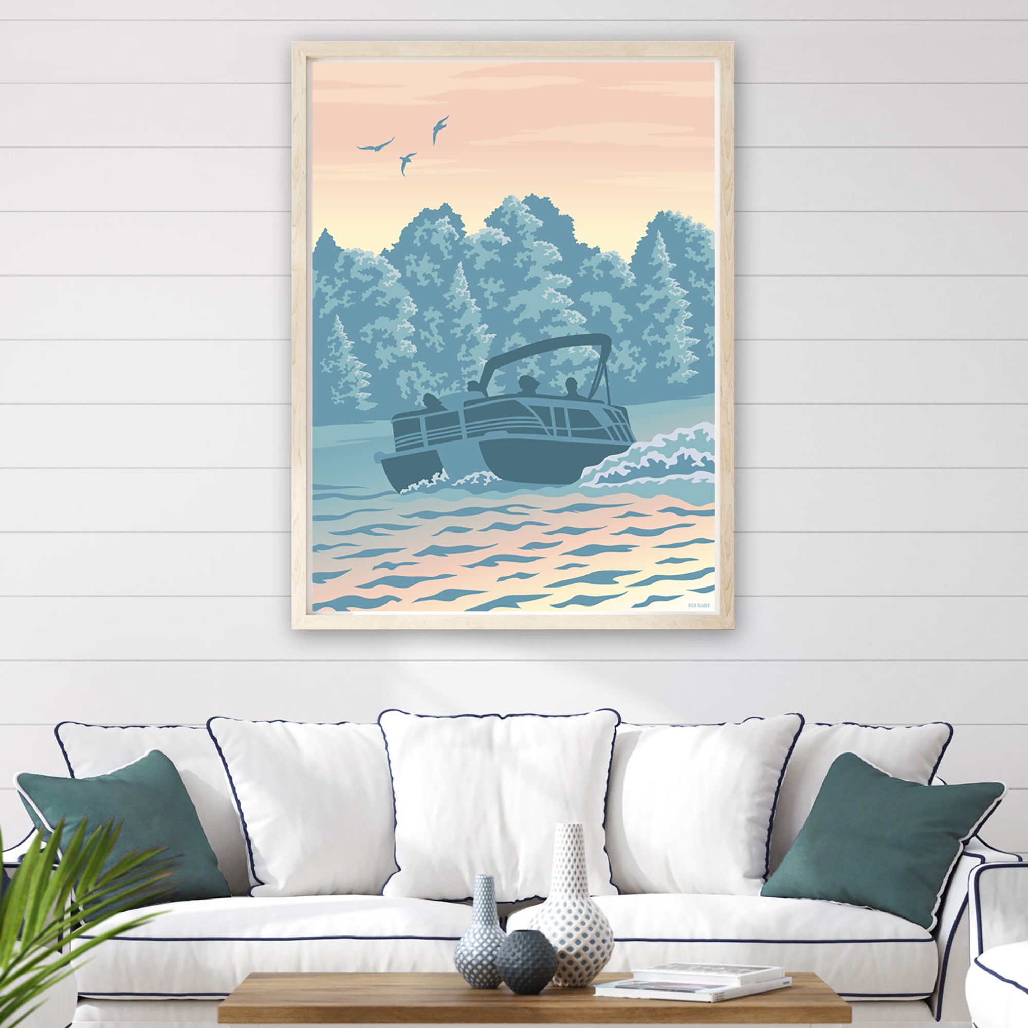 Pontoon, Boating Poster by Rich Sladek (frame Not Included) - Etsy