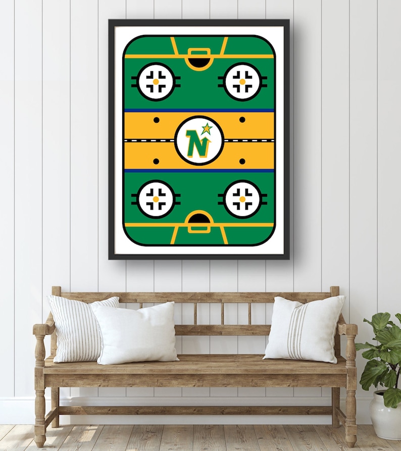 Minnesota North Stars Retro Rink Poster by Rich Sladek frame - Etsy