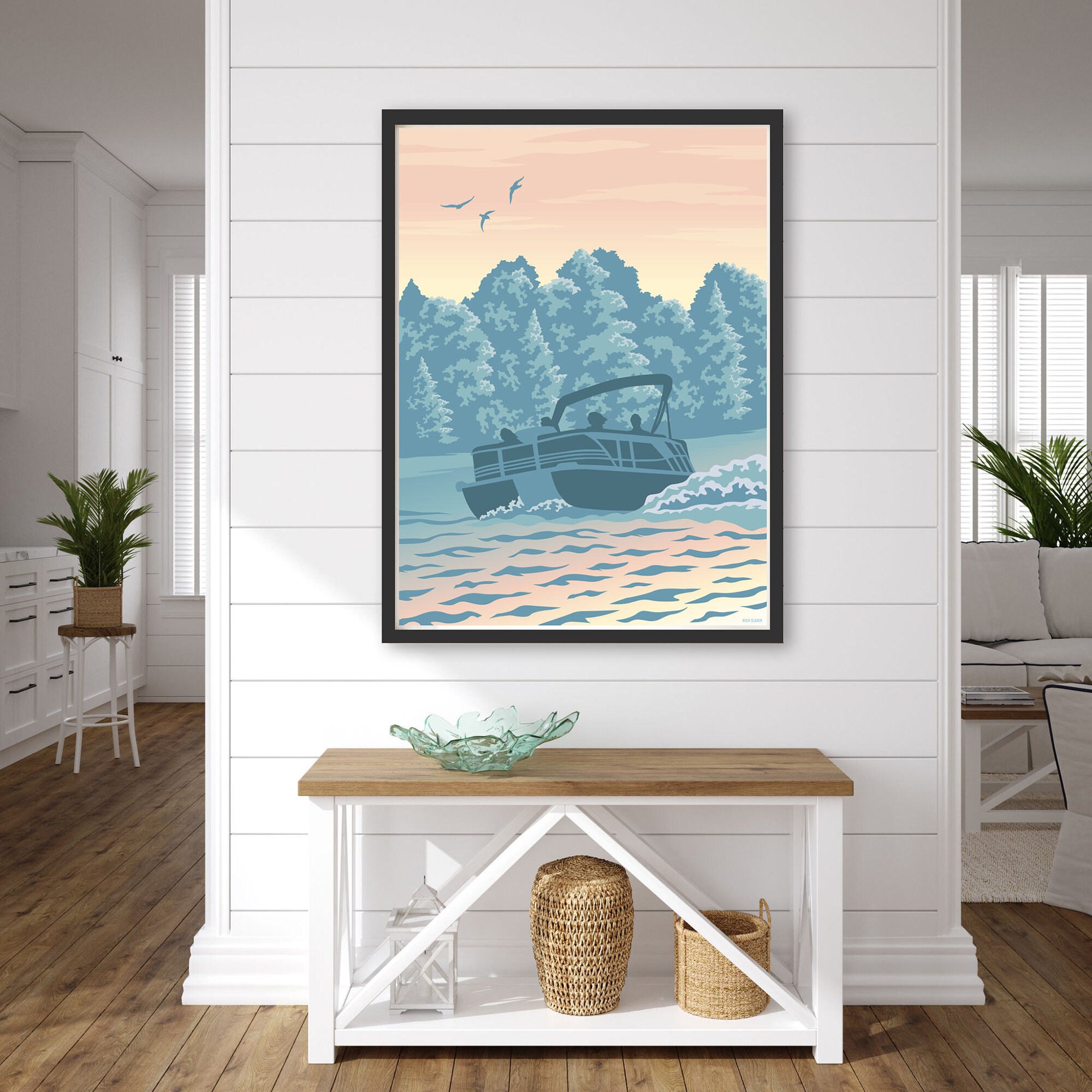 Pontoon, Boating Poster by Rich Sladek (frame Not Included) - Etsy