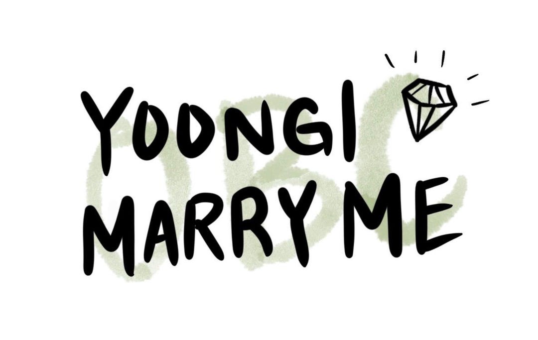 Yoongi Marry Me BTS Vinyl Sticker Decal - Etsy