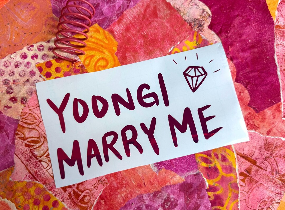 Yoongi Marry Me BTS Vinyl Sticker Decal - Etsy