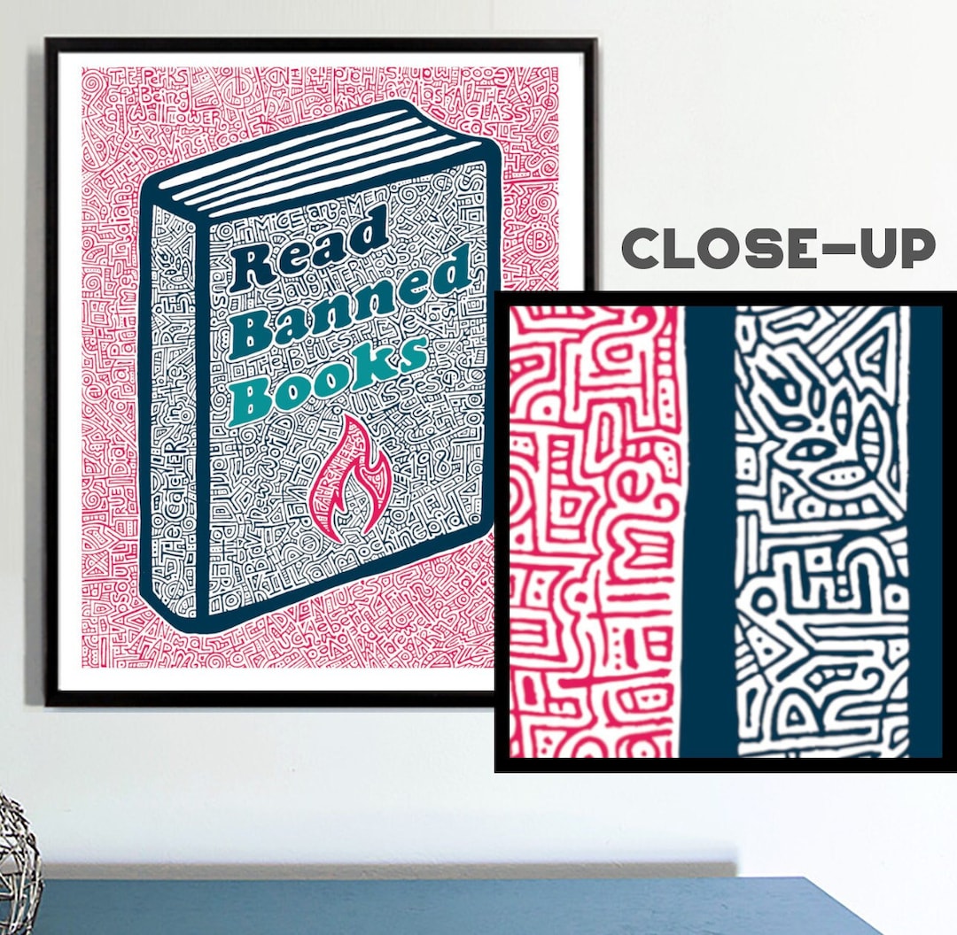 Read Banned Books - 8 X 10" - Etsy