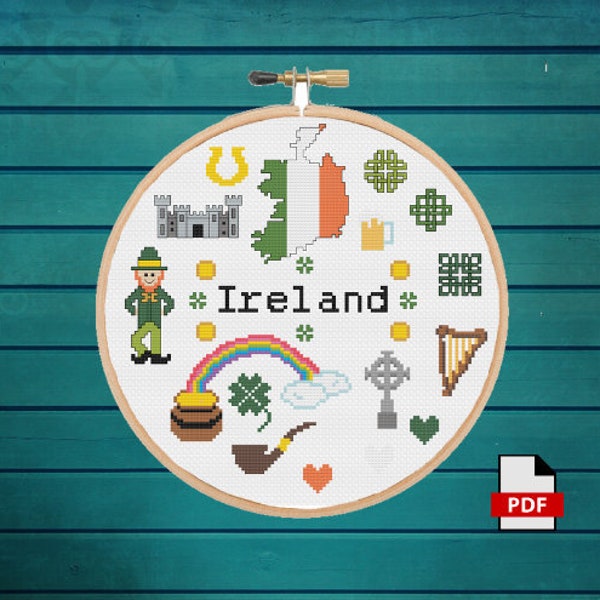 Irish Cross Stitch Pattern - Etsy