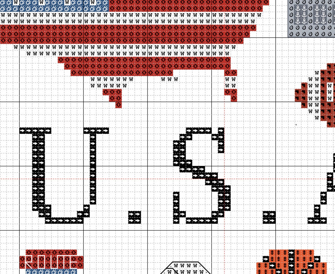 World Countries Cross Stitch PDF Pattern, USA Icons, Travel - Etsy