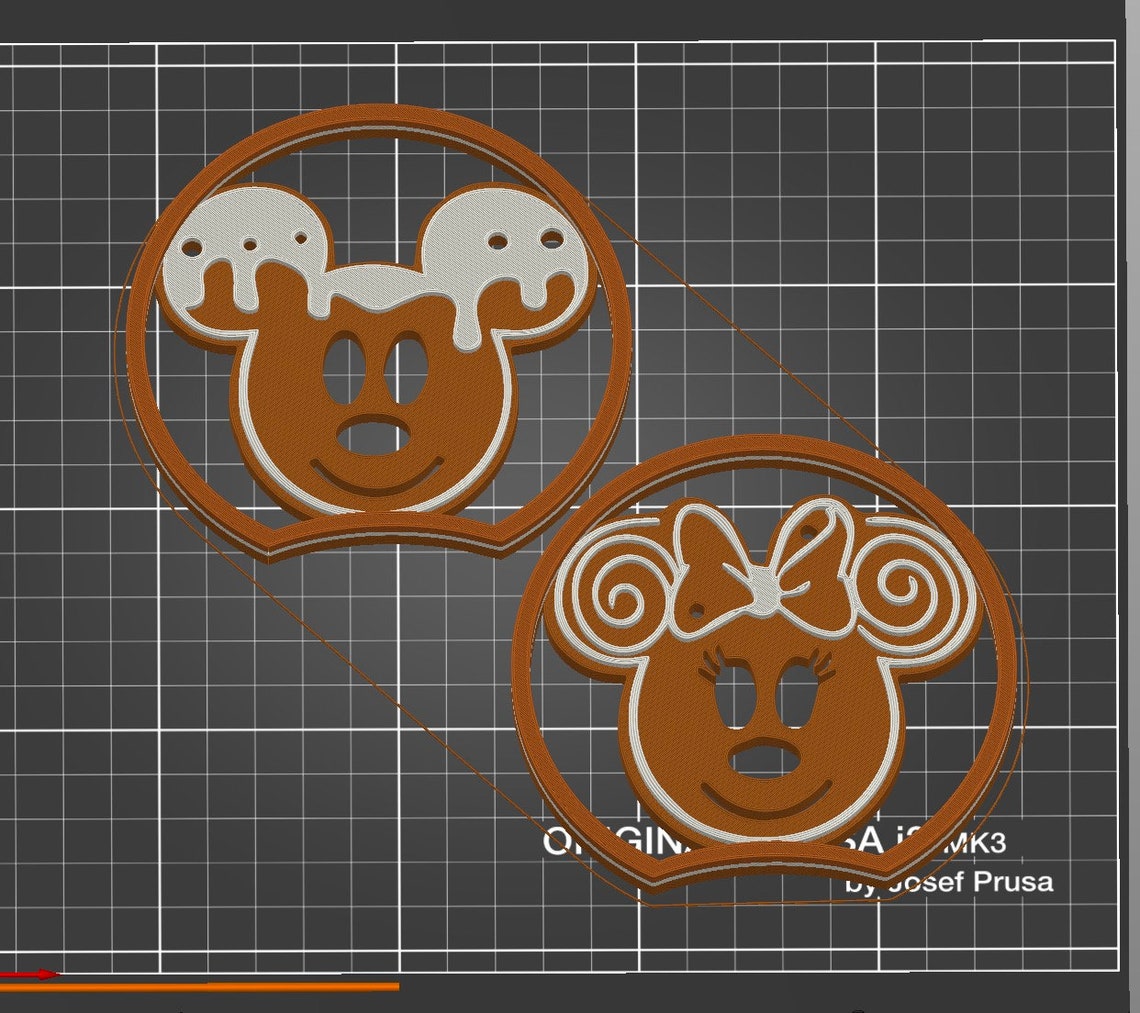Christmas Mickey & Minnie Gingerbread Ears - 3D Print File - Etsy