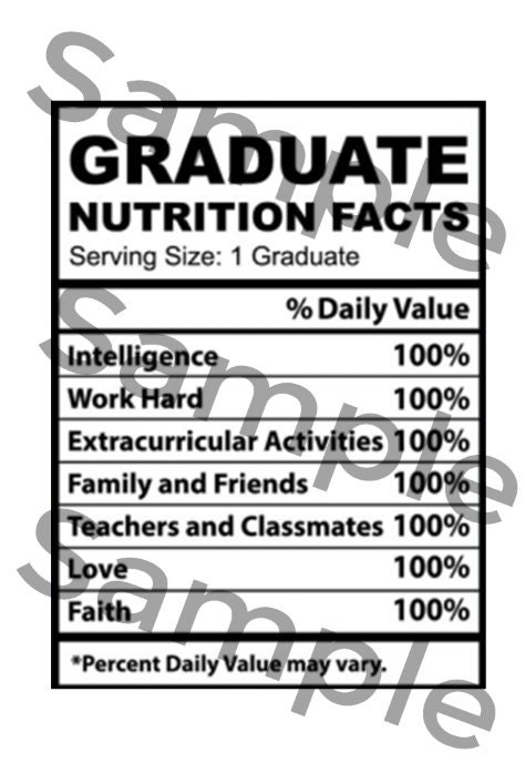 Graduate Nutrition Facts, Nutrition Facts Template SVG and PNG File ...