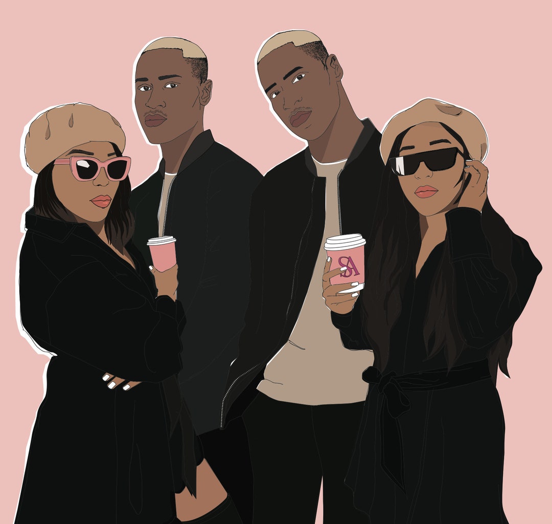 Custom Group Digital Illustration/artwork - Group Portrait - Custom ...