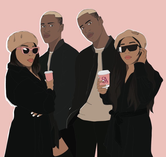 Custom Group Digital Illustration/artwork Group Portrait - Etsy