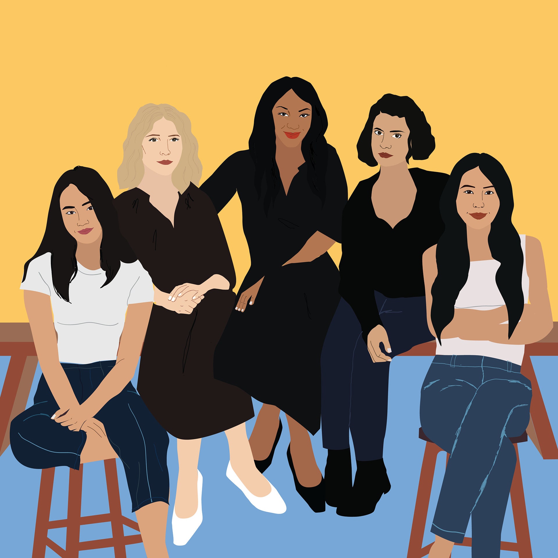 Custom Group Digital Illustration/artwork - Group Portrait - Custom ...