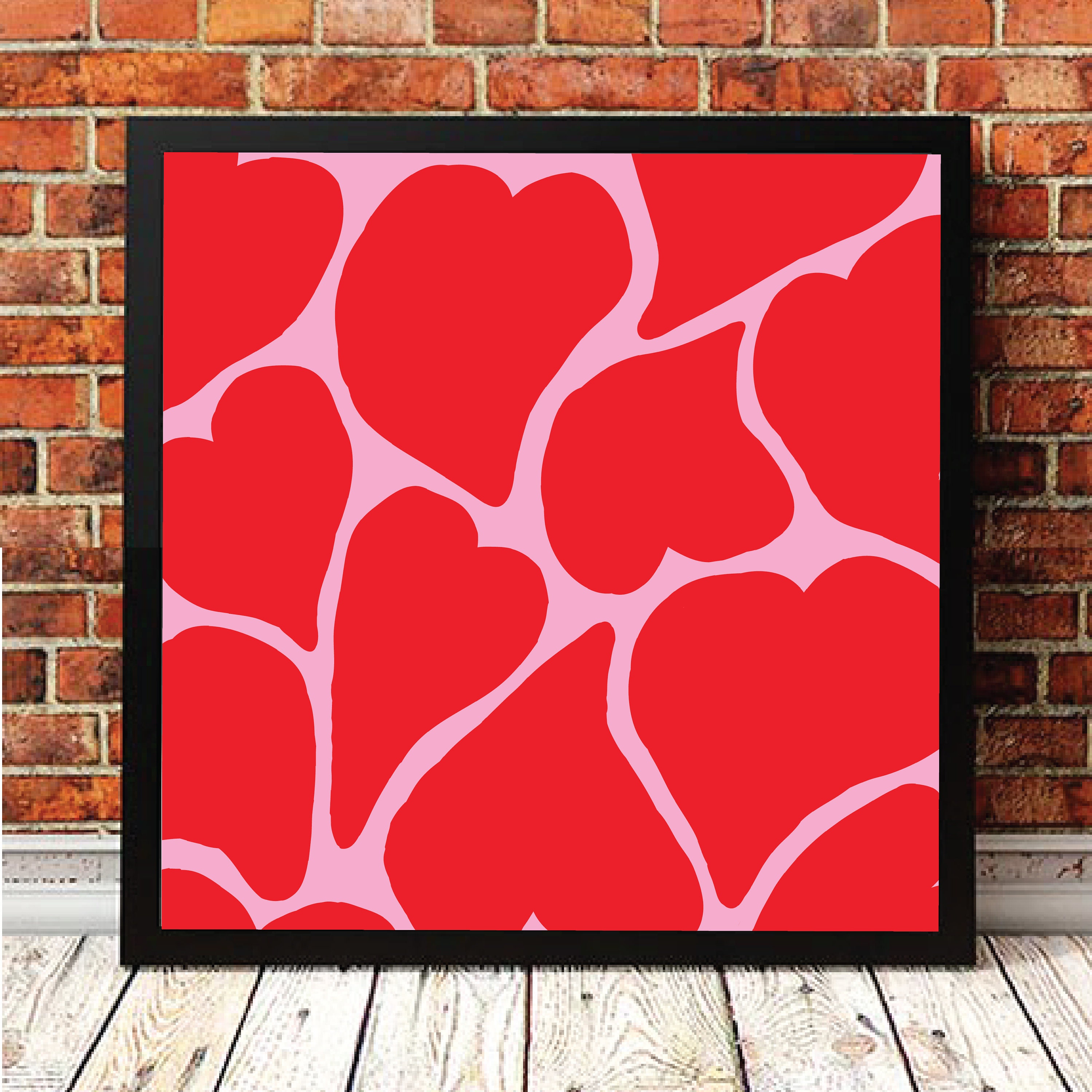 Love Heart Art Print - Square/a3 - Graphic Illustration - Artwork for ...