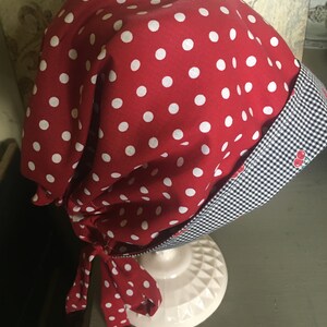 Scrub cap hat REVERSIBLE 100% cotton Washable scrub cap red | Etsy