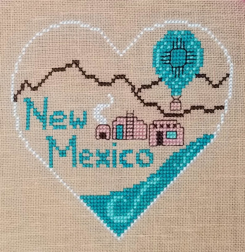 I Heart NM Cross Stitch Pattern - PDF Download - Etsy