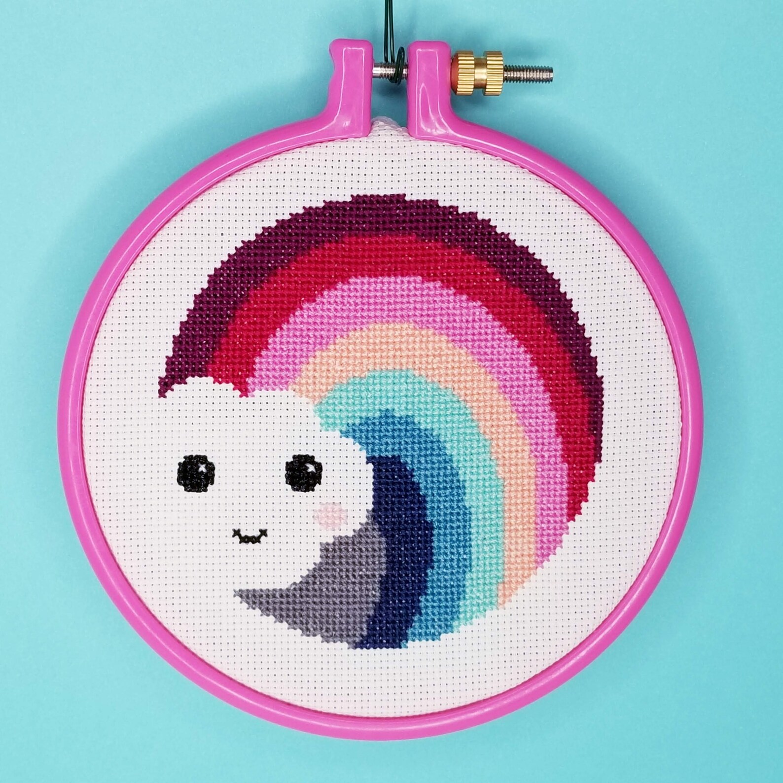 Happy Cloud Cross Stitch Pattern - Rainbow - Ornament PDF Download - Etsy