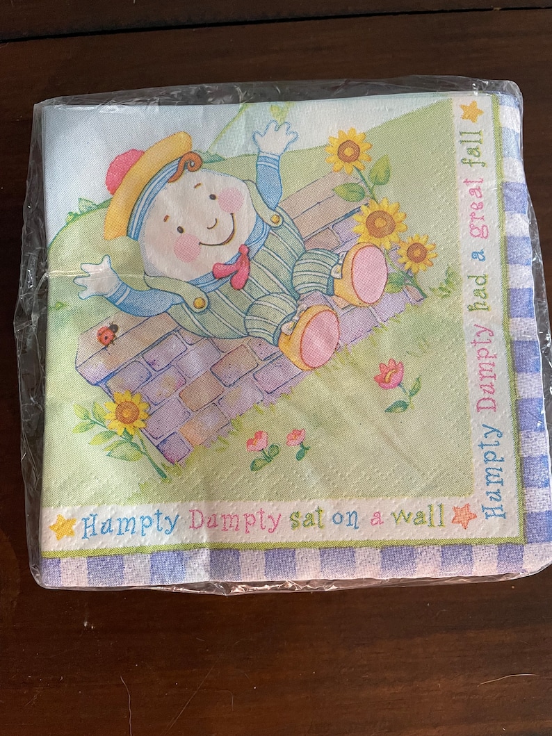 Humpty Dumpty Paper Plates and Napkins, Amscan Nursery Rhymes Pattern ...