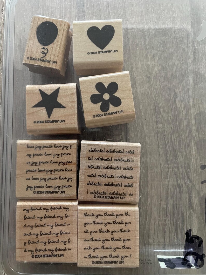 Stampin up Mini Message Set, Vintage Rubber Stamp Set, Mini Message Set ...