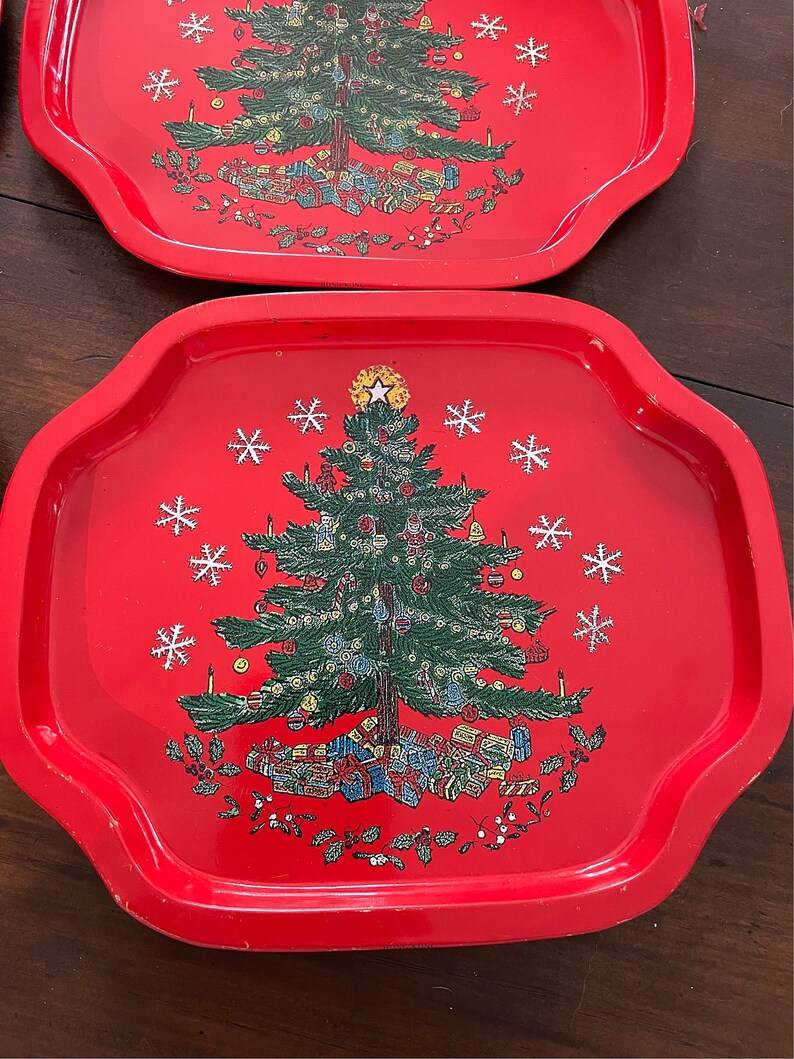 Christmas Spode Pattern, Candy Jar and Tin Plates, Vintage Tin Spode ...