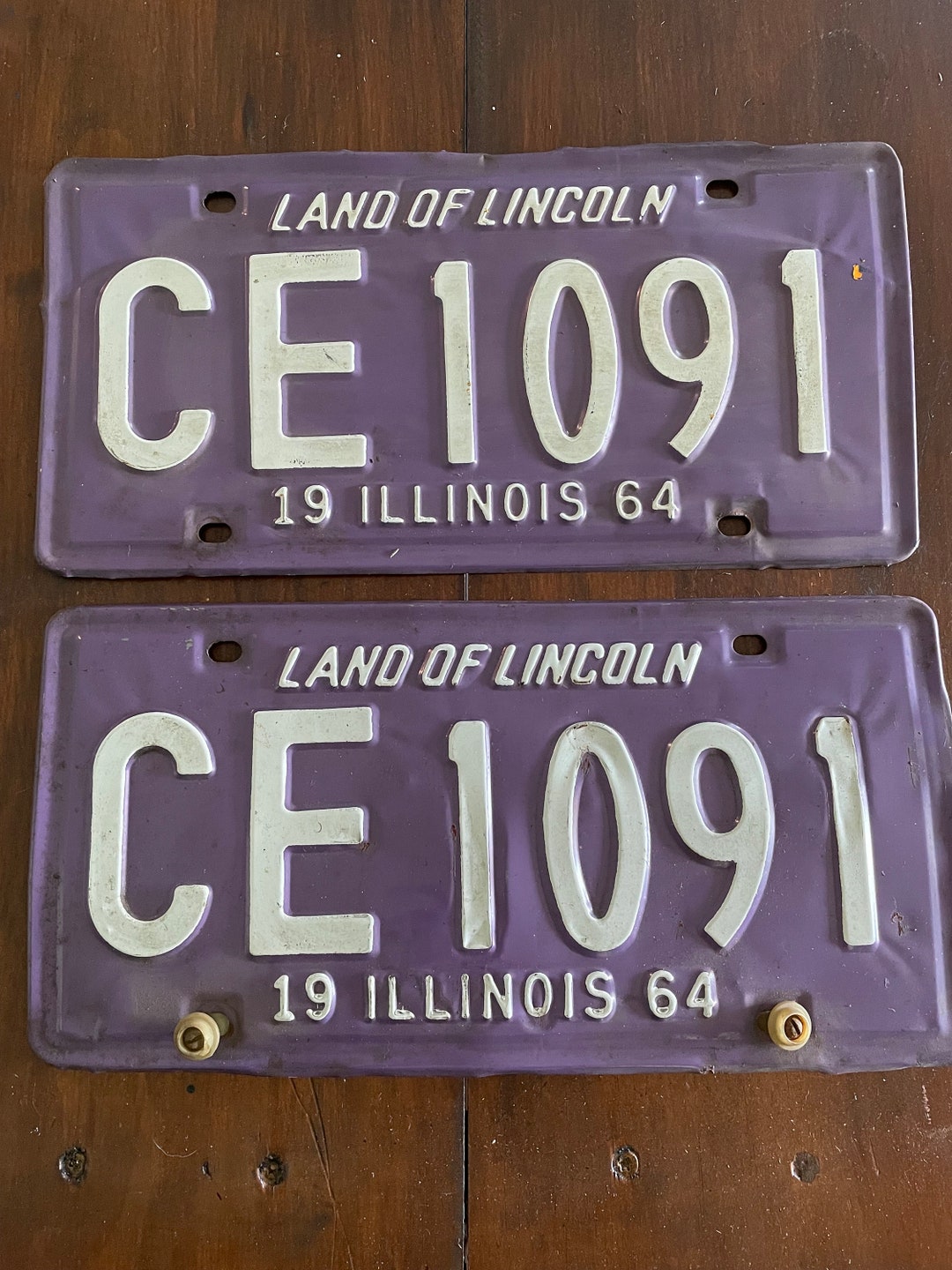 1964 Illinois State License Plates, Set of 2 Illinois Plates, Car ...