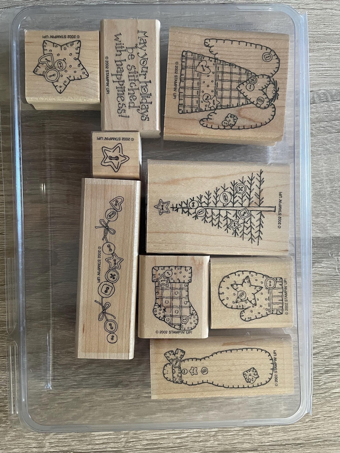 2002 Stampin up Christmas and Holiday Set, Holiday Rubber Stamp Set, Stampin up 2002, Vintage ...