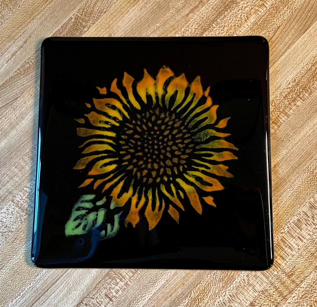 Sunflower Trivet in Fused Glass - Etsy