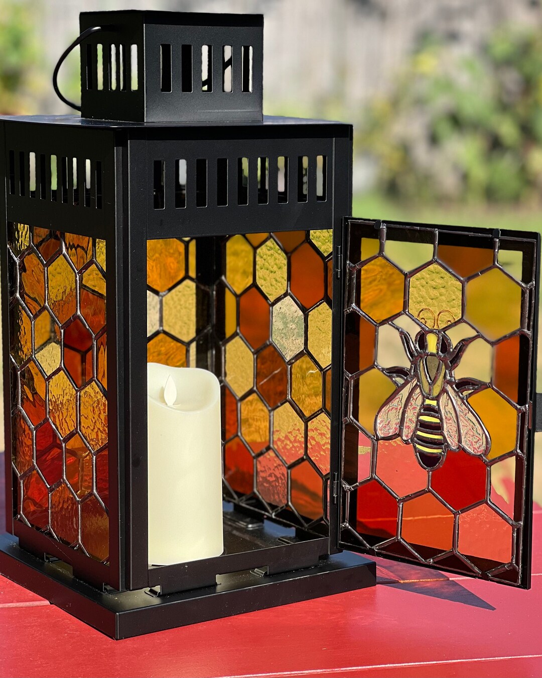 Honeycomb and Bee Lantern - Etsy
