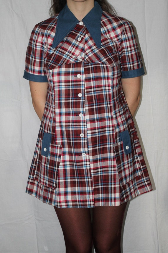 60s/70s original vintage checkered gogo mod dress - Gem