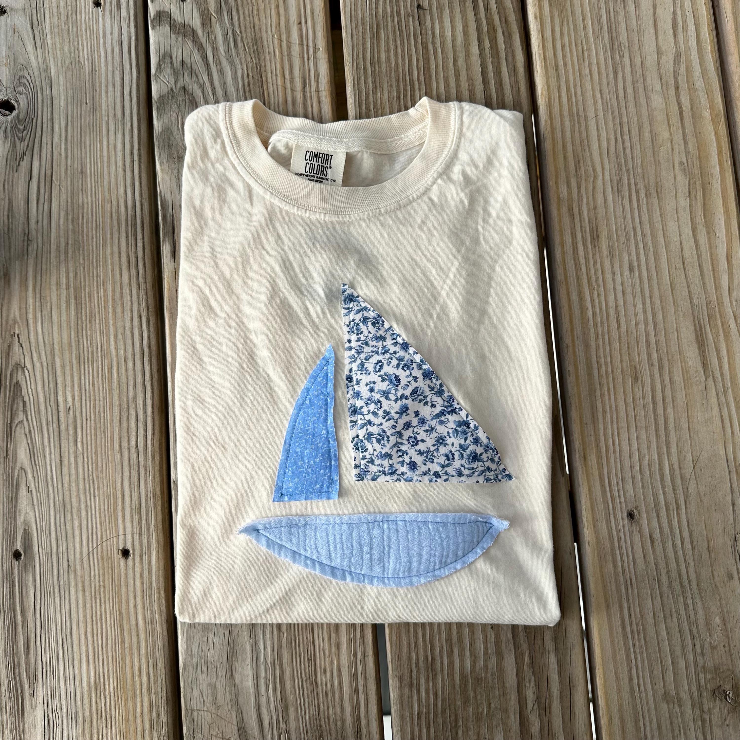 Patchwork Sailboat Comfort Colors Boxy T-shirt - Etsy