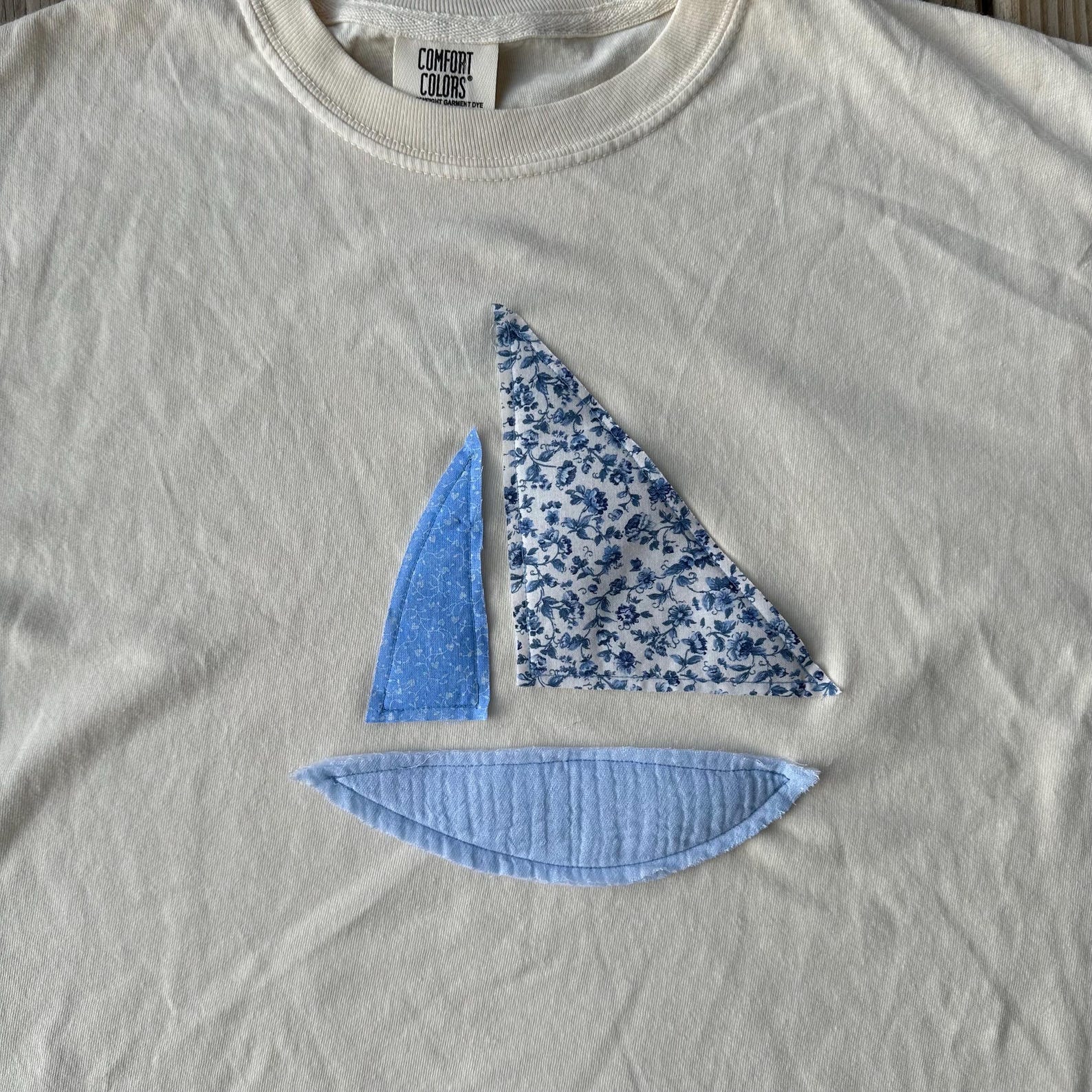 Patchwork Sailboat Comfort Colors Boxy T-shirt - Etsy