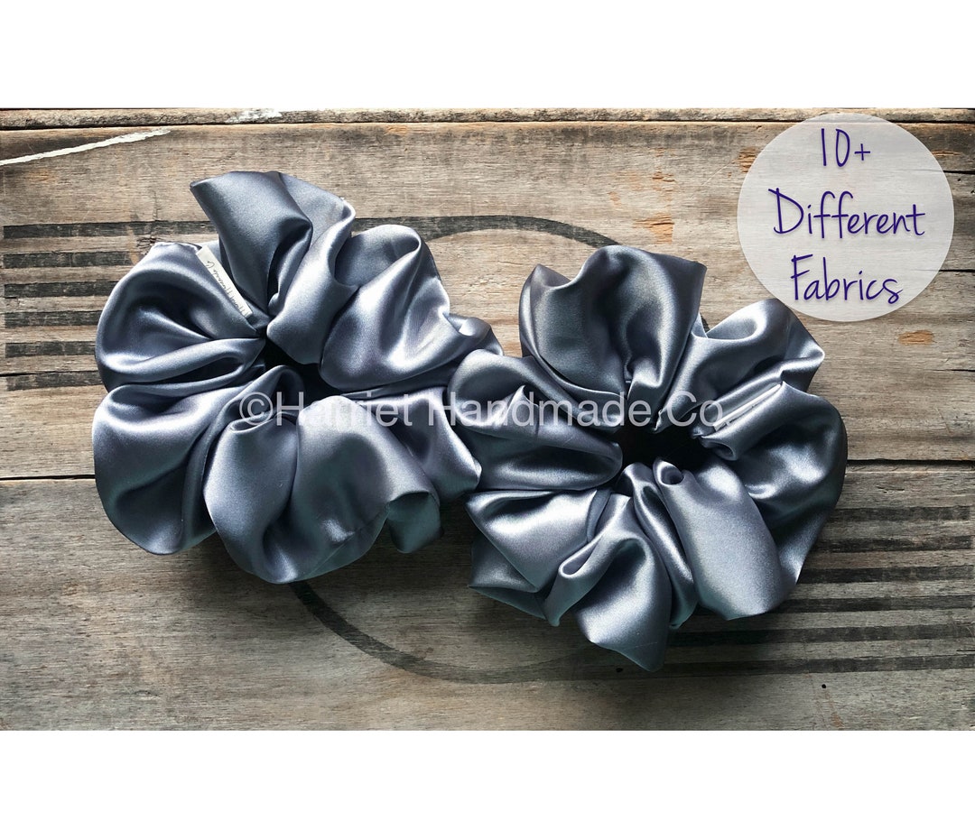 Extra Large Dusty Blue Satin Hair Scrunchie | Hair Accessories Gift ...
