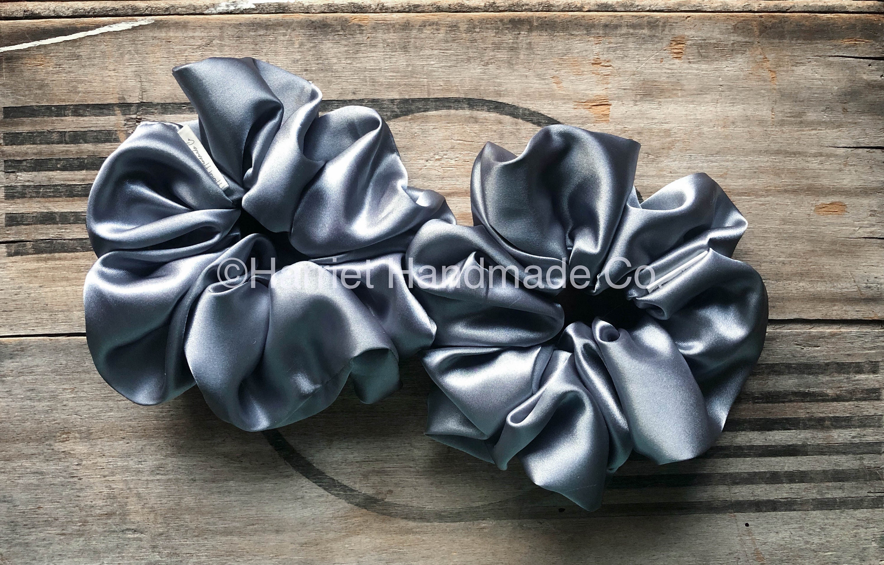 Extra Large Dusty Blue Satin Hair Scrunchie Hair Accessories - Etsy