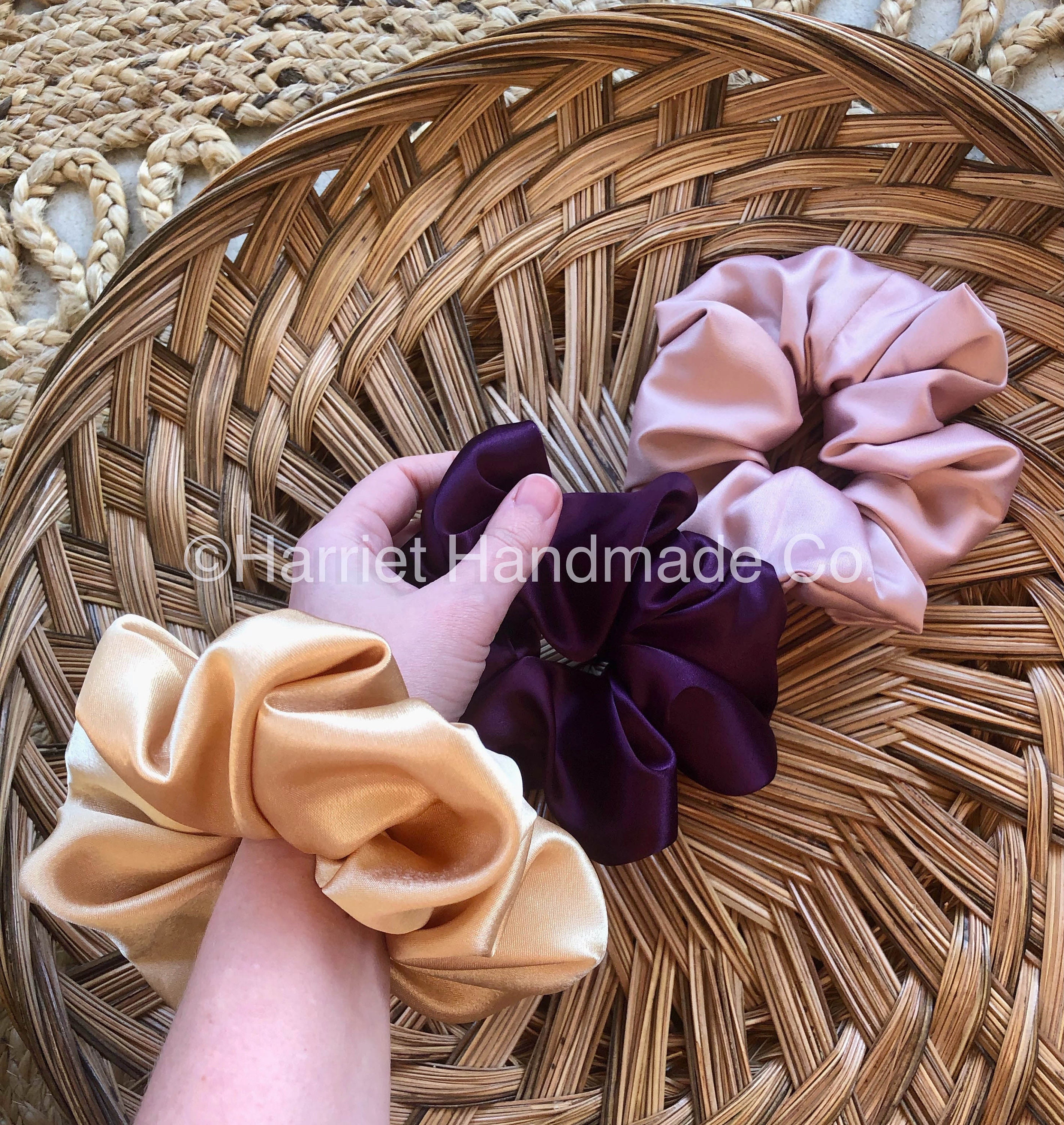 Extra Large Dusty Blue Satin Hair Scrunchie Hair Accessories - Etsy