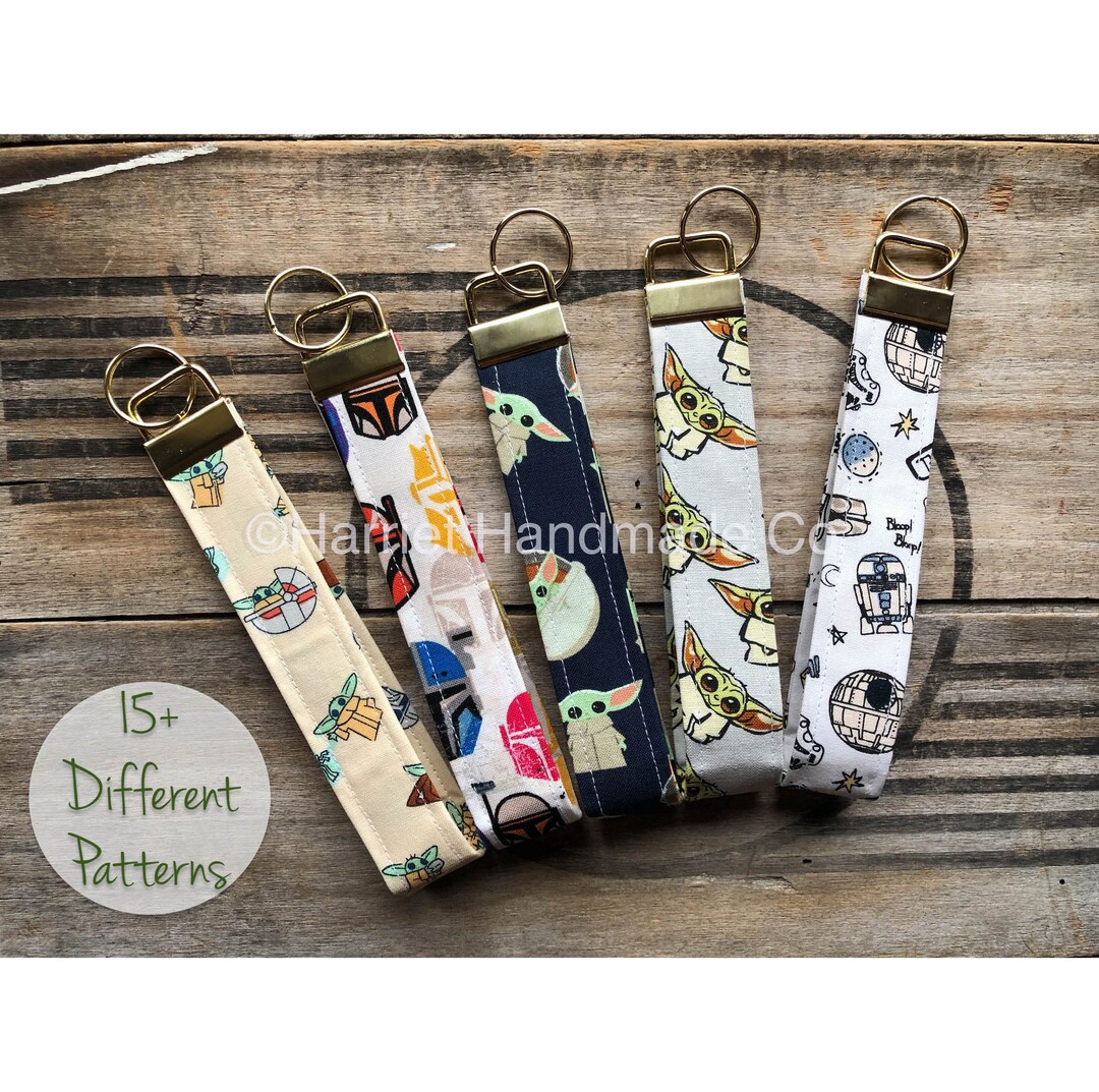 Character Fabric Wristlet Keychain – Custom Fabric Key Fob, 15+ Prints ...