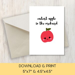 Printable Card Cutest Apple in the Orchard | PDF Digital Download ...