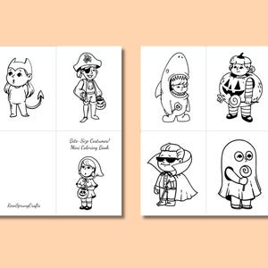 Printable Kids Halloween Costumes Mini Coloring Book Printable Coloring ...