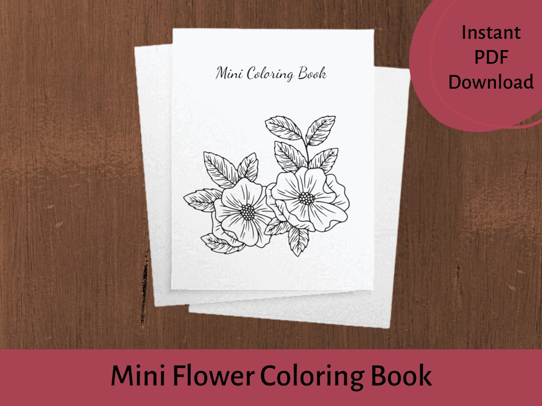 Printable Flower Mini Coloring Book - Etsy