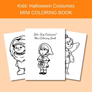 Printable Kids Halloween Costumes Mini Coloring Book Printable Coloring ...